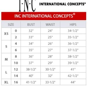 Inc International Concepts Size Chart
